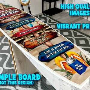 Tiki Bar Sign, Wooden Surfboard Wall Art, Fun Patio Sign - Etsy