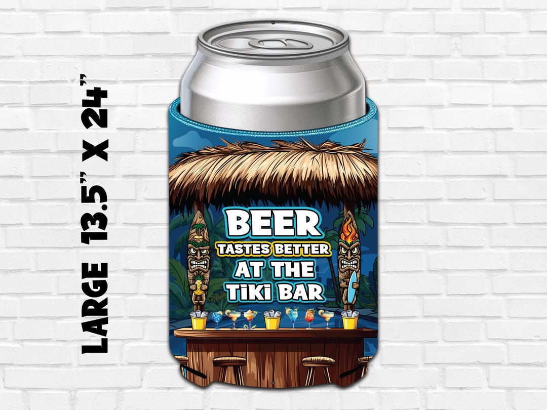 Tiki Bar Sign: Aluminum Beer Koozie Wall Art (13.5" X 24") - Etsy