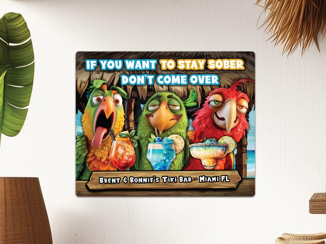 PERSONALIZED, Custom Tiki Bar Sign, Aluminum Wall Art, Funny Bar Decor ...