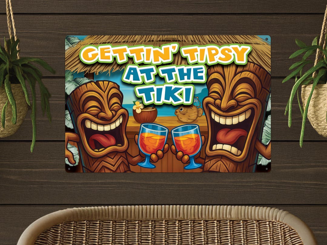 Funny Tiki Bar Sign: Aluminum Wall Art for Pool or Beach - Etsy