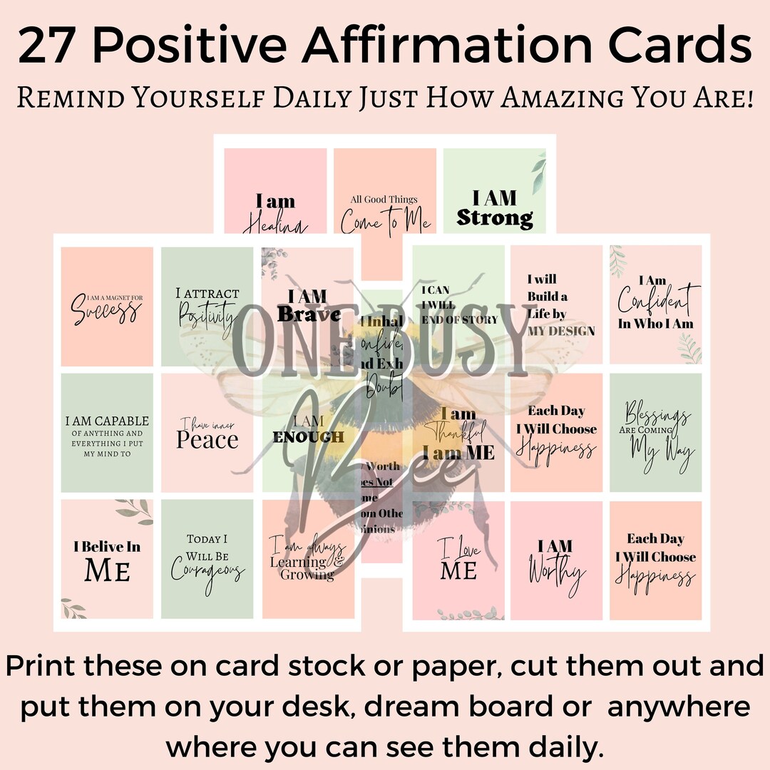 Printable Positive Affirmation Cards, Self-love, Dream Board Printable ...