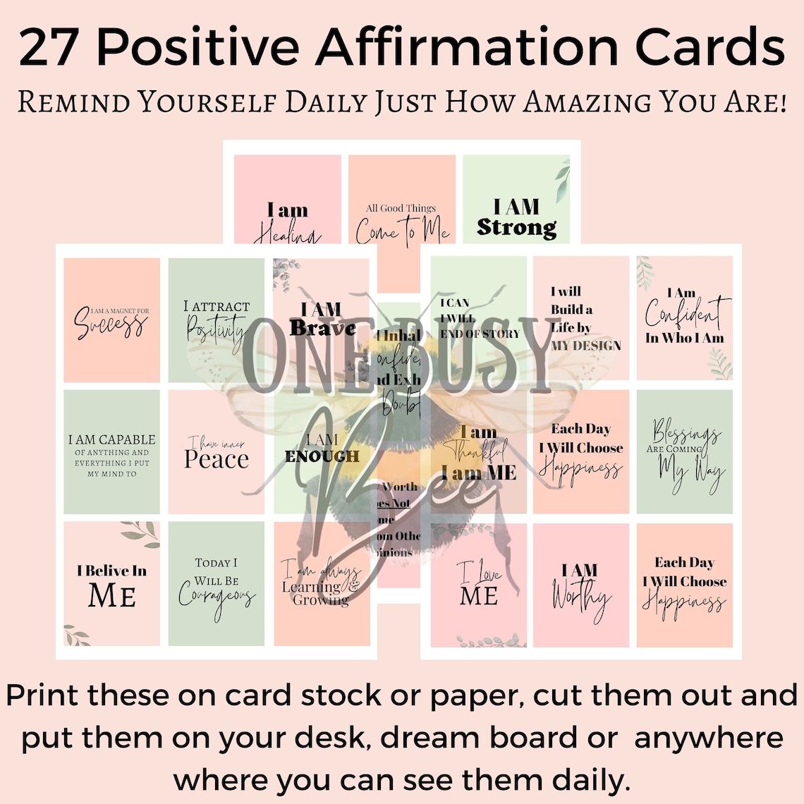 Printable Positive Affirmation Cards, Self-love, Dream Board Printable ...