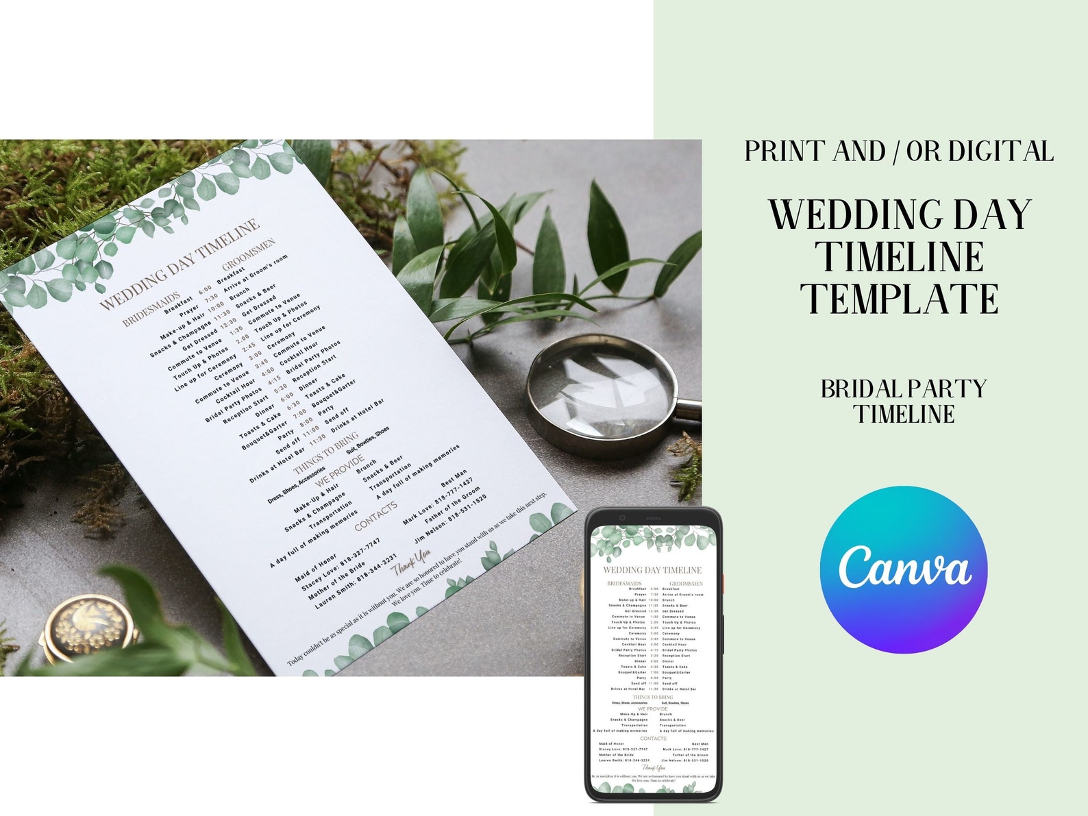 Wedding Day Timeline for Bridal Party, Wedding Day Timeline Itinerary ...
