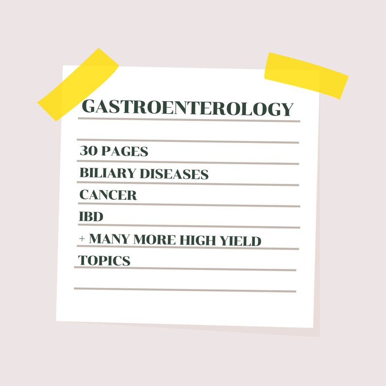 GASTROENTEROLOGY NOTES for Penultimate + Final Year Medical Students - Etsy