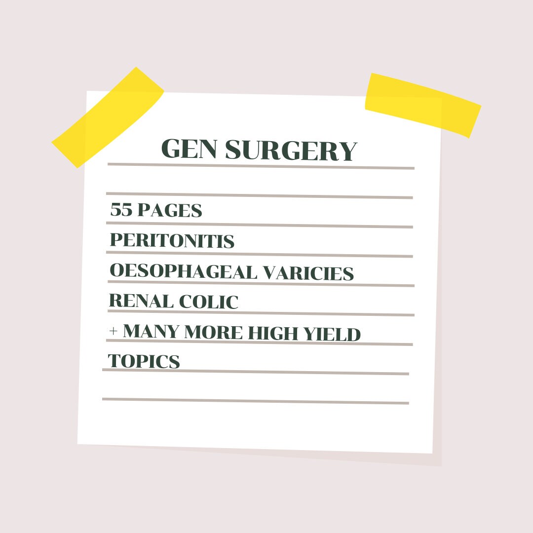 GENERAL SURGERY NOTES for Final Year Medical Students - Etsy