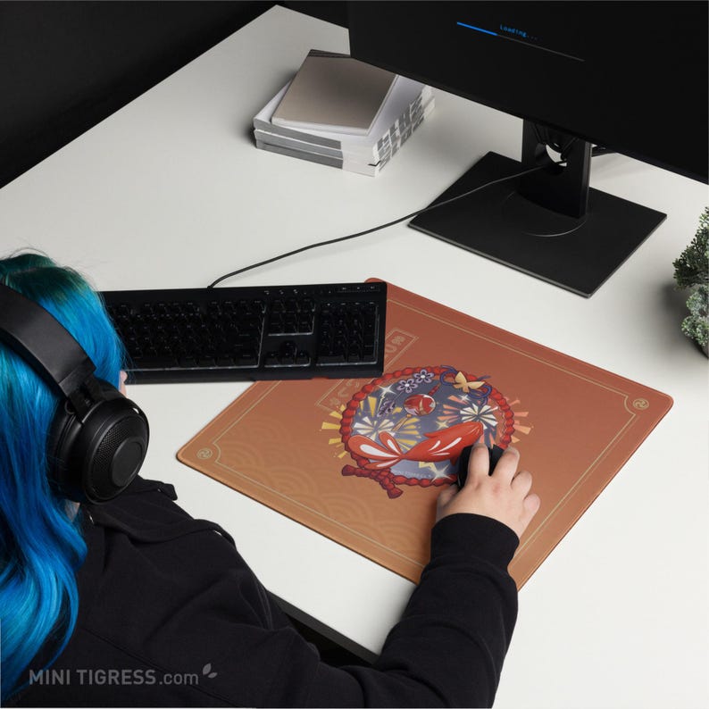 Yoimiya-inspired Genshin Impact Desk Mat | Large Gaming Mouse Pad in ...