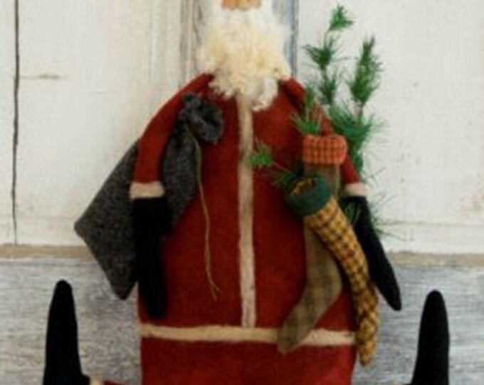Wool Applique Pattern, Jolly Jo, Winter Decor, Santa, Wool Santa ...