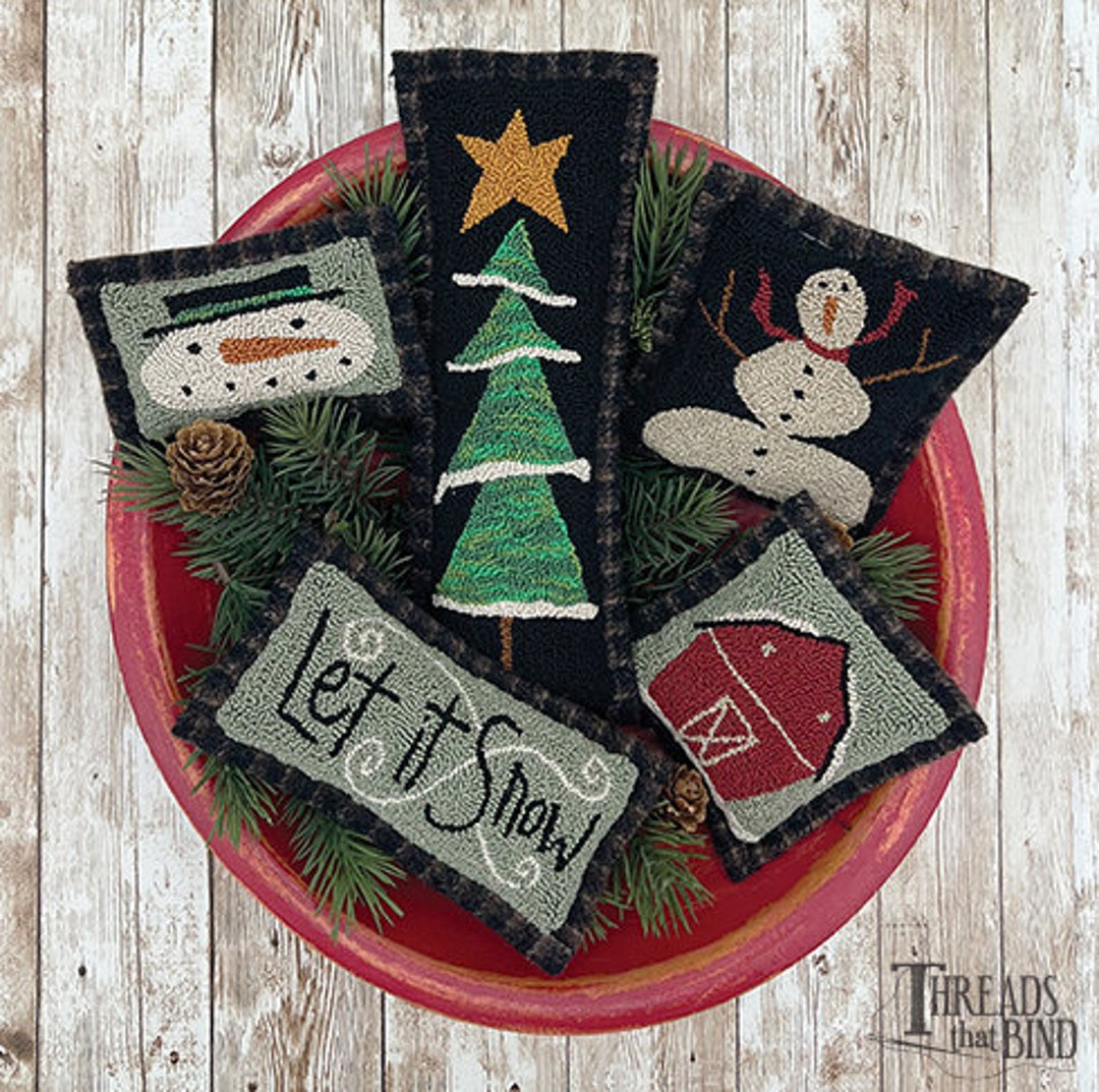 Threads That Bind #733 Let It Snow Punchneedle Pattern - Etsy