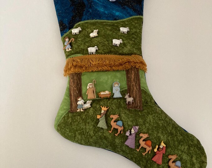 Nativity Scene Christmas Stocking - Etsy