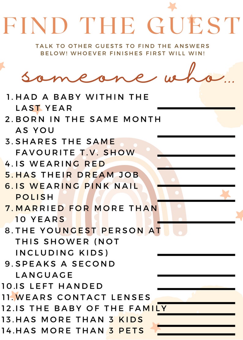 Rainbow Themed Baby Shower Games - Etsy