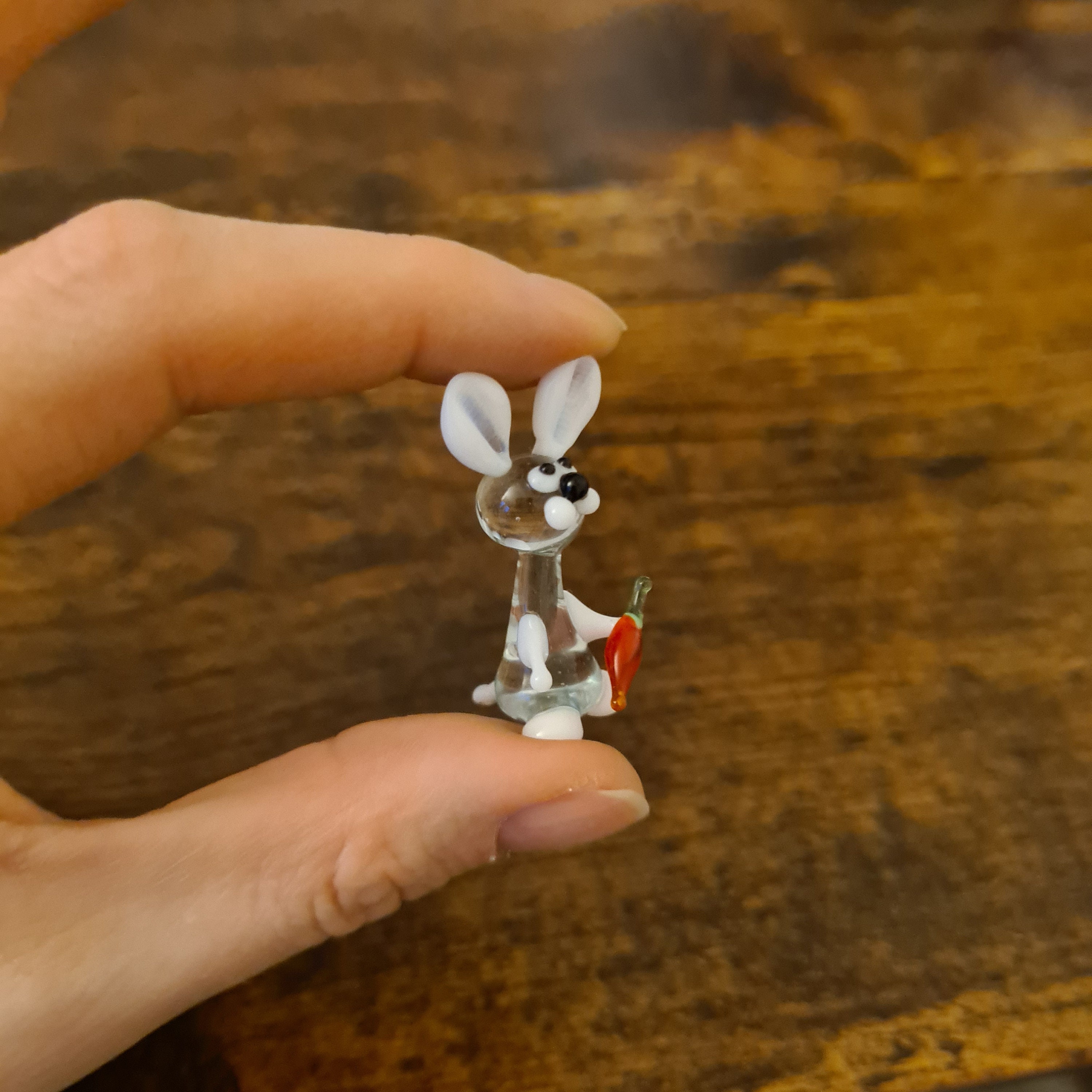 Micro Glass White Rabbit Lampwork Glass Micro Figurine Glass - Etsy UK