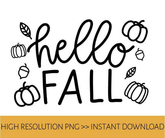Hello Fall PNG SVG Clip Art for Fall Cut File for Cricut - Etsy