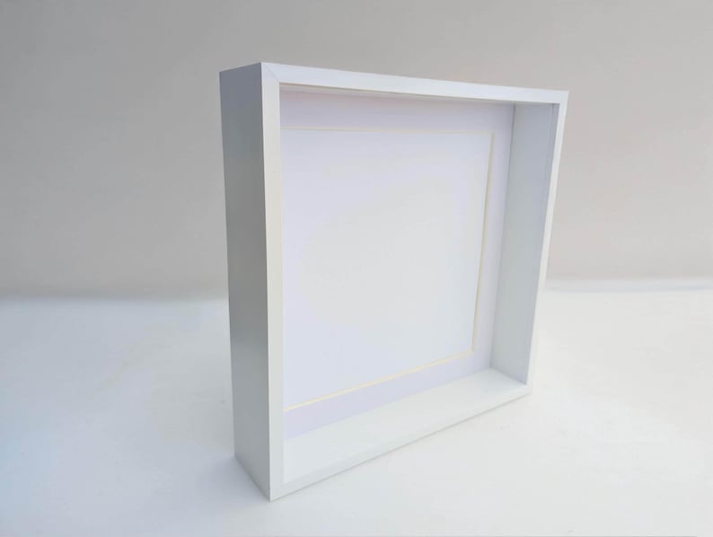16x16 White 3d Shadow Box Frame: Deep Display With Mount - Etsy