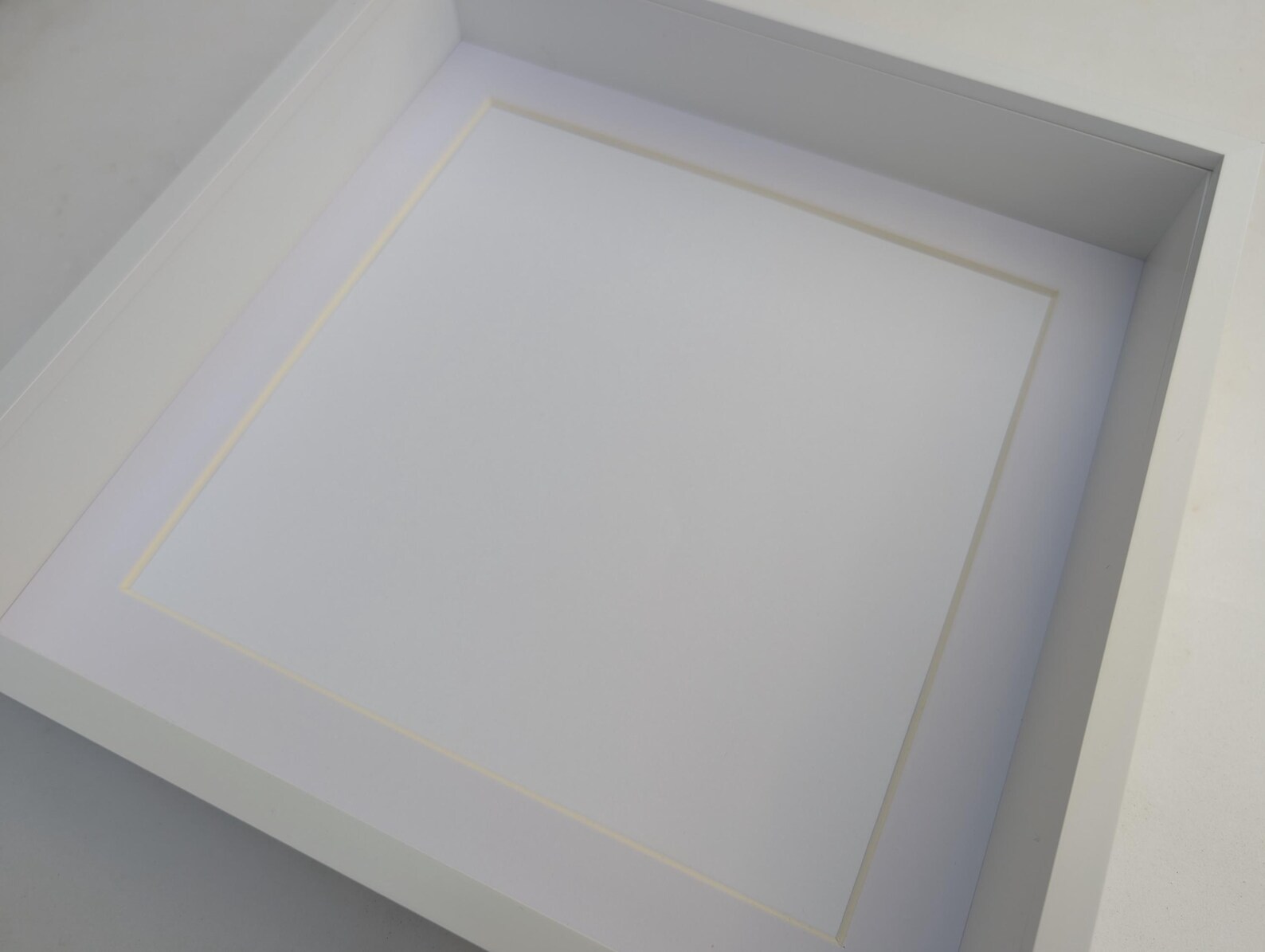 16x16 White 3d Shadow Box Frame: Deep Display With Mount - Etsy