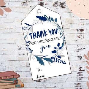Printable Gift Tags for Teachers | Thank You Gift Tag | Teacher ...