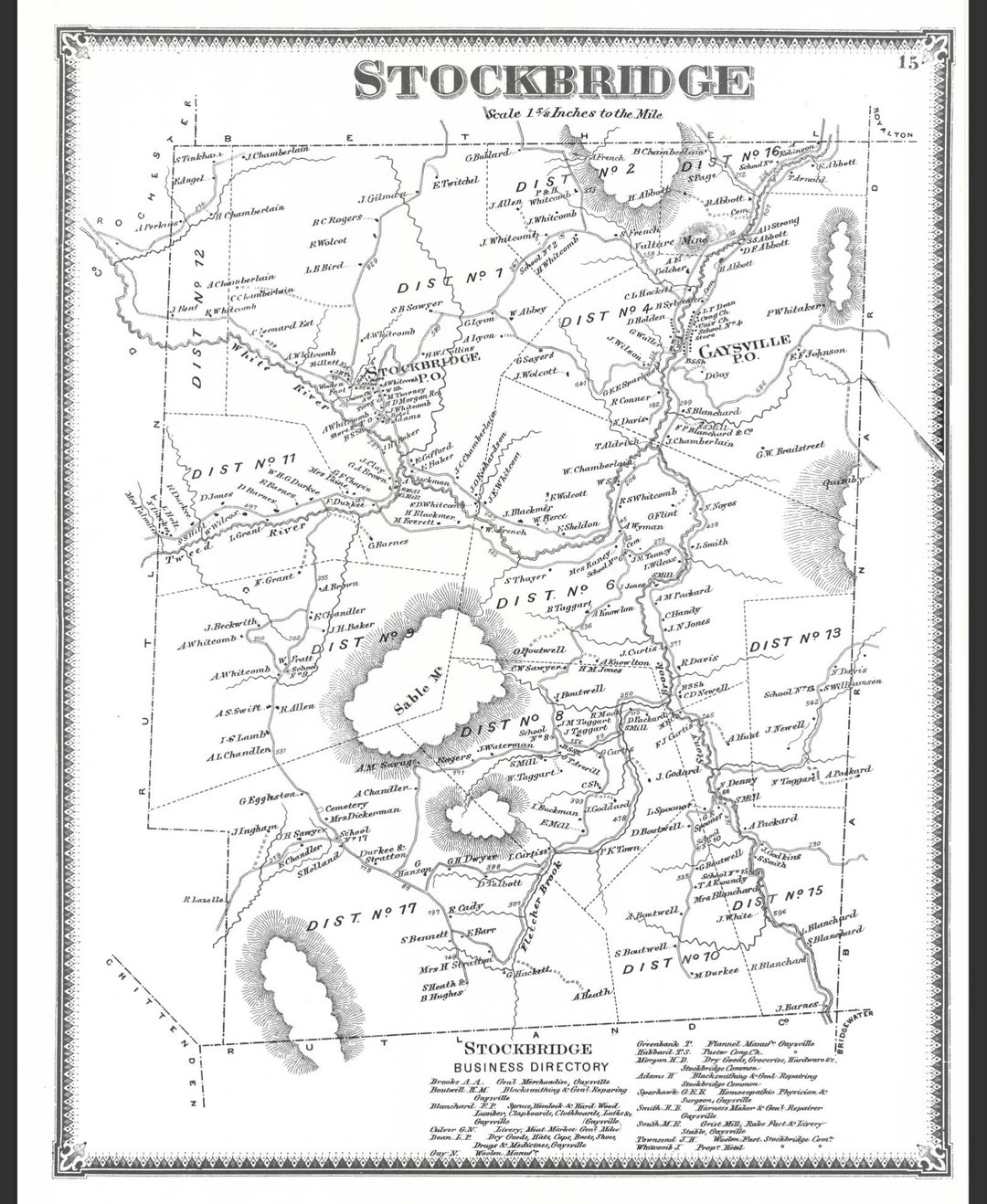 Vintage Stockbridge Vermont Map - Etsy