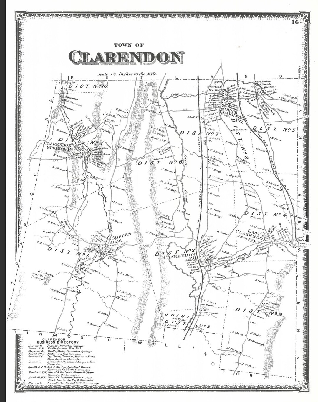 Clarendon,vermont Vintage Map - Etsy