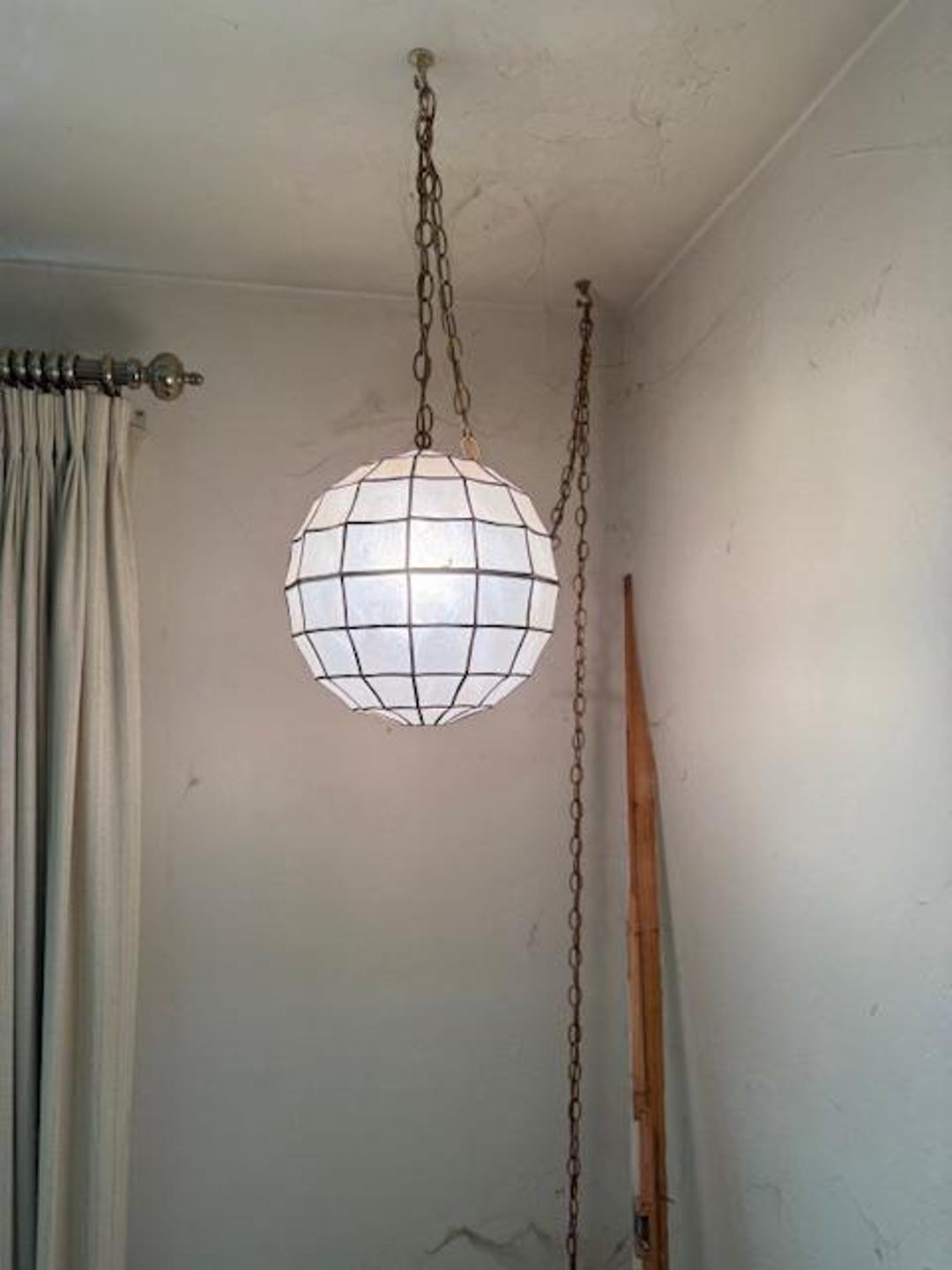 Windowpane Oyster Capiz Shell Ball Swag Light, Lamp - Etsy