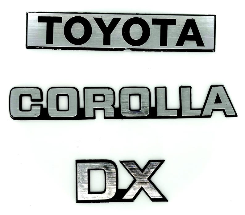 Toyota Corolla DX Emblem Set of 3 Piece Handmade Die Cast - Etsy