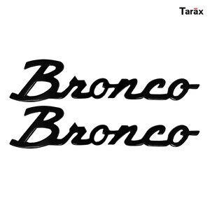 Pair of Classic Script Bronco Emblems | Chrome, Black, Matte, Red ...
