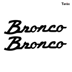 Pair of Classic Script Bronco Emblems | Chrome, Black, Matte, Red ...