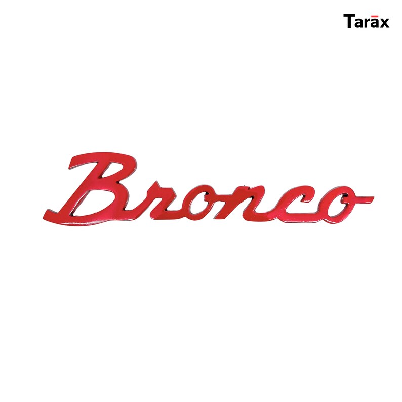 Pair of Classic Script Bronco Emblems | Chrome, Black, Matte, Red ...