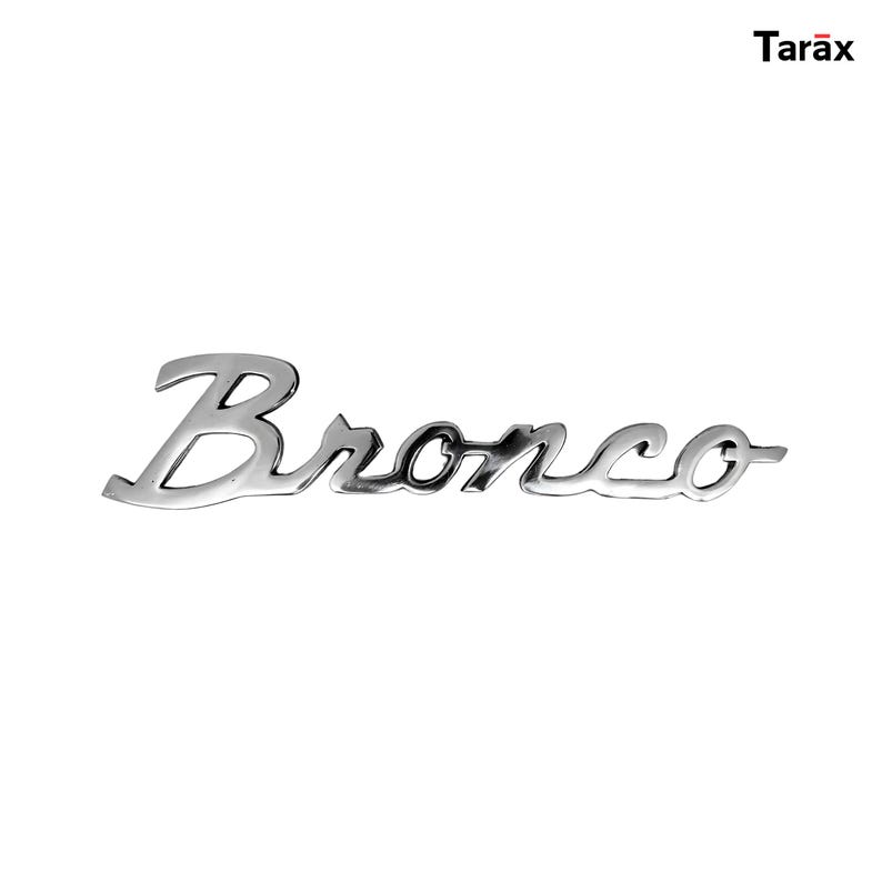 Pair of Classic Script Bronco Emblems | Chrome, Black, Matte, Red ...
