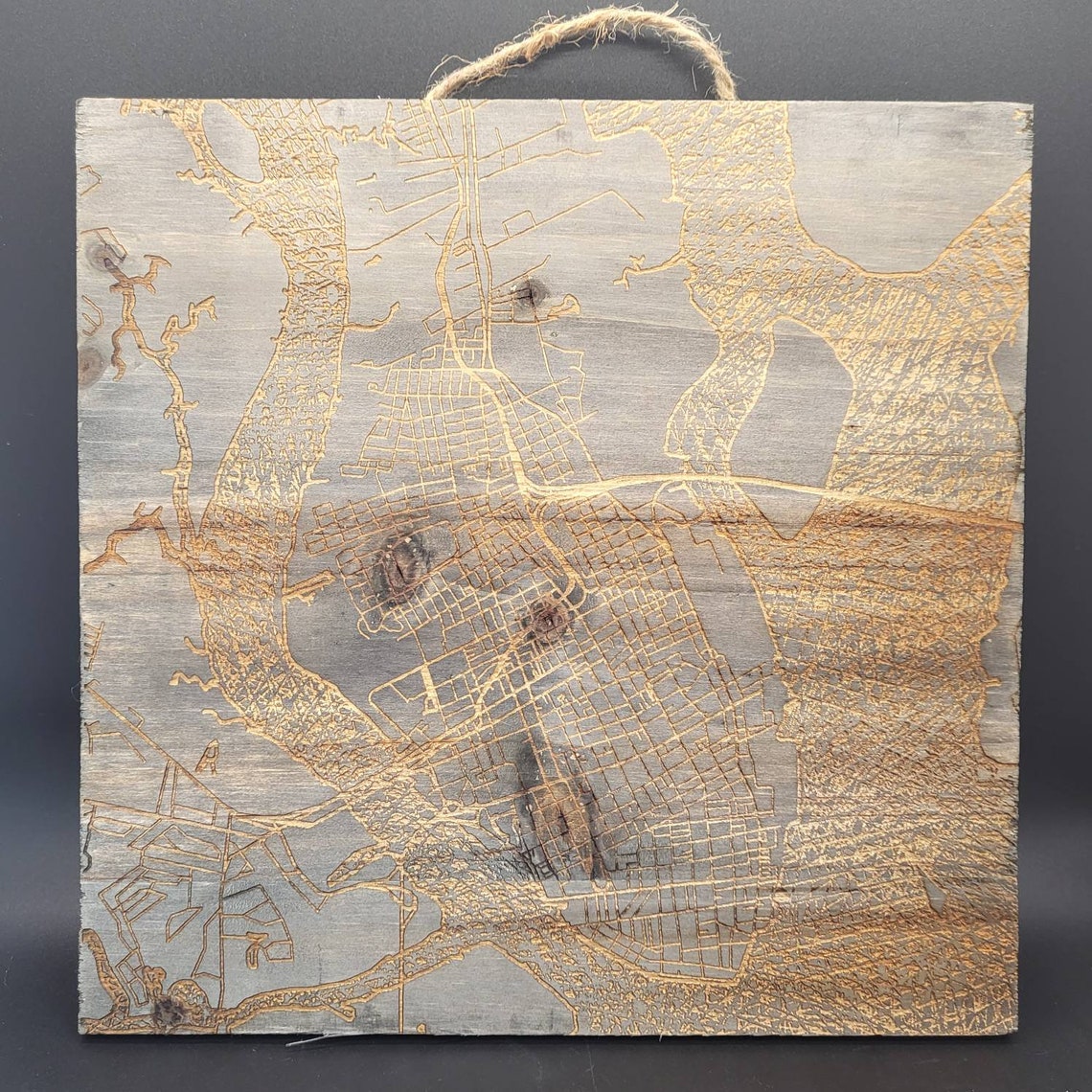 Charleston Map Wooden Sign - Etsy