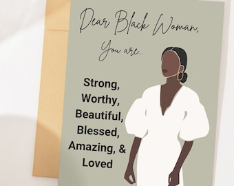 Black Greeting Card, Printable Card, Black Friends, Black Woman, Last ...