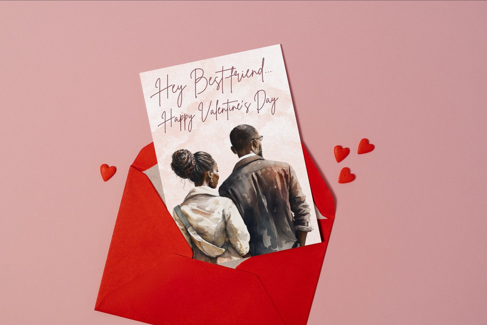 Black Valentine's Day Card, Printable Card, Valentine's Day Card, Black ...