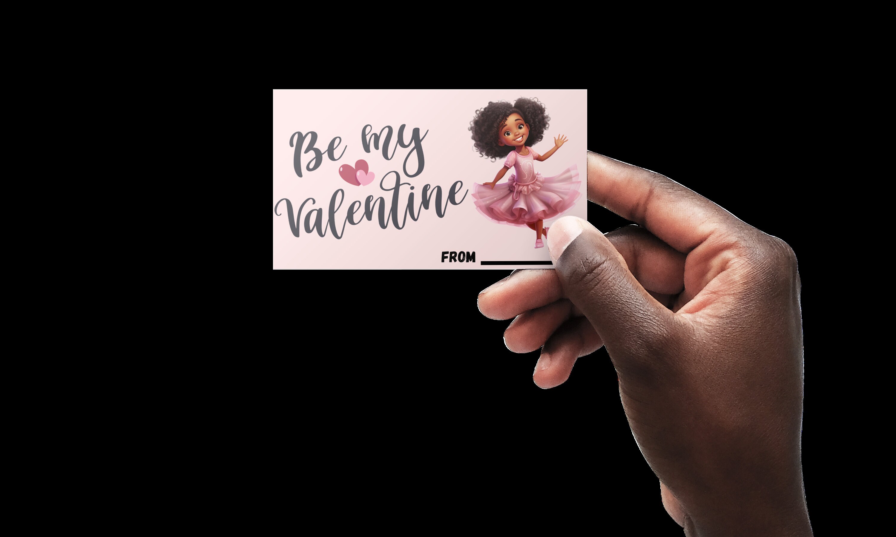 African American Valentine's Kids Cards, Black Girl Printable Valentine ...