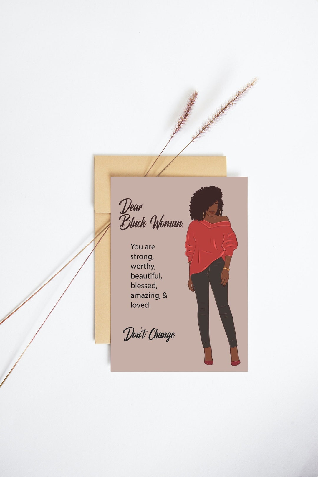 Black Greeting Card, Printable Card, Black Woman Encouragement, Last ...
