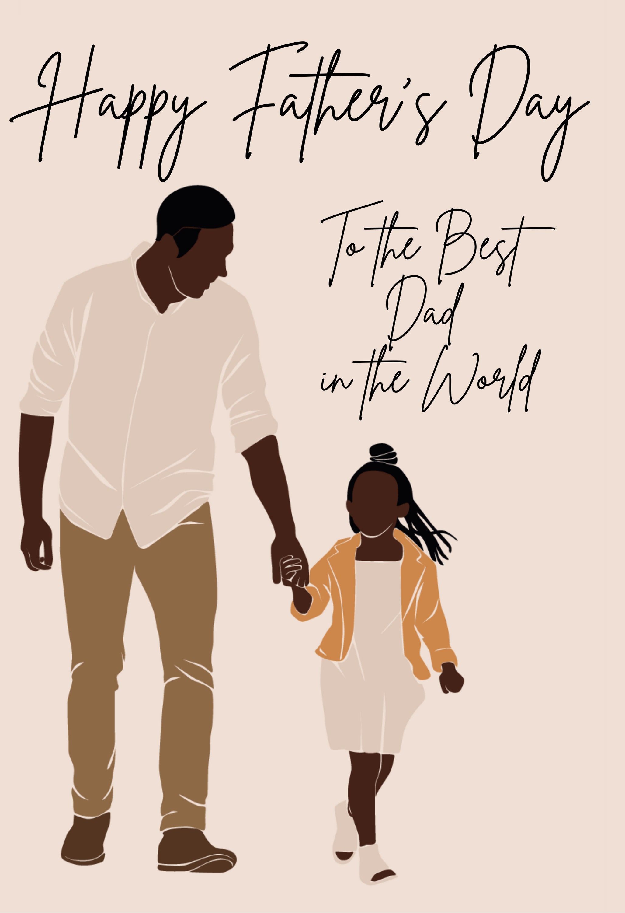 Black Father's Day Card, Printable Father's Day Card, Digital Download ...