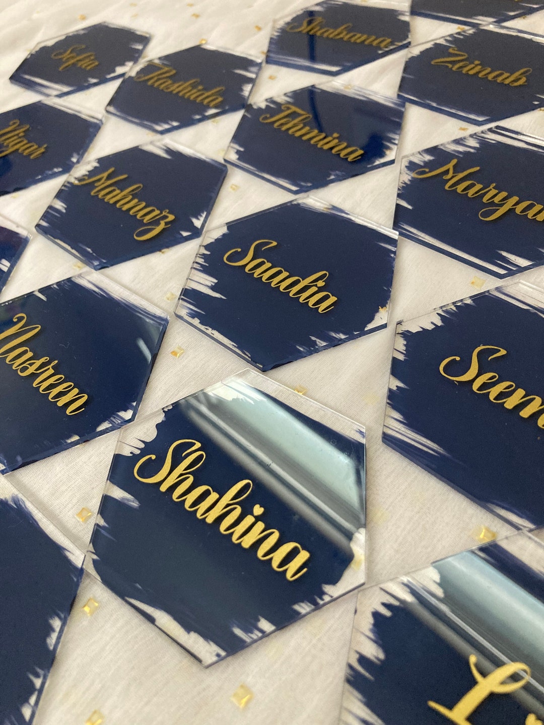 Acrylic Hexagon Place Cards Custom Acrylic Place Cards for Weddings - Etsy