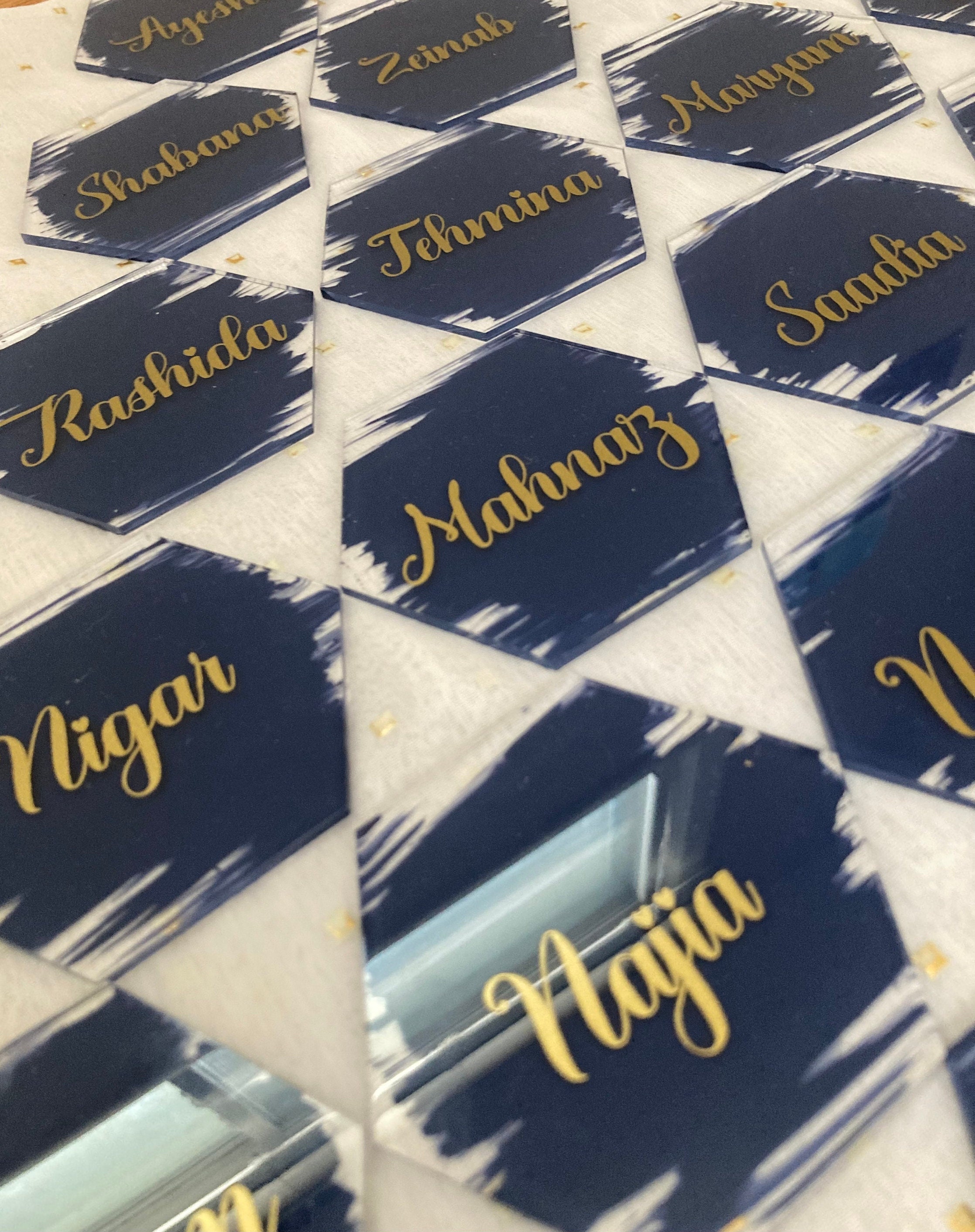 Acrylic Hexagon Place Cards Custom Acrylic Place Cards for Weddings - Etsy