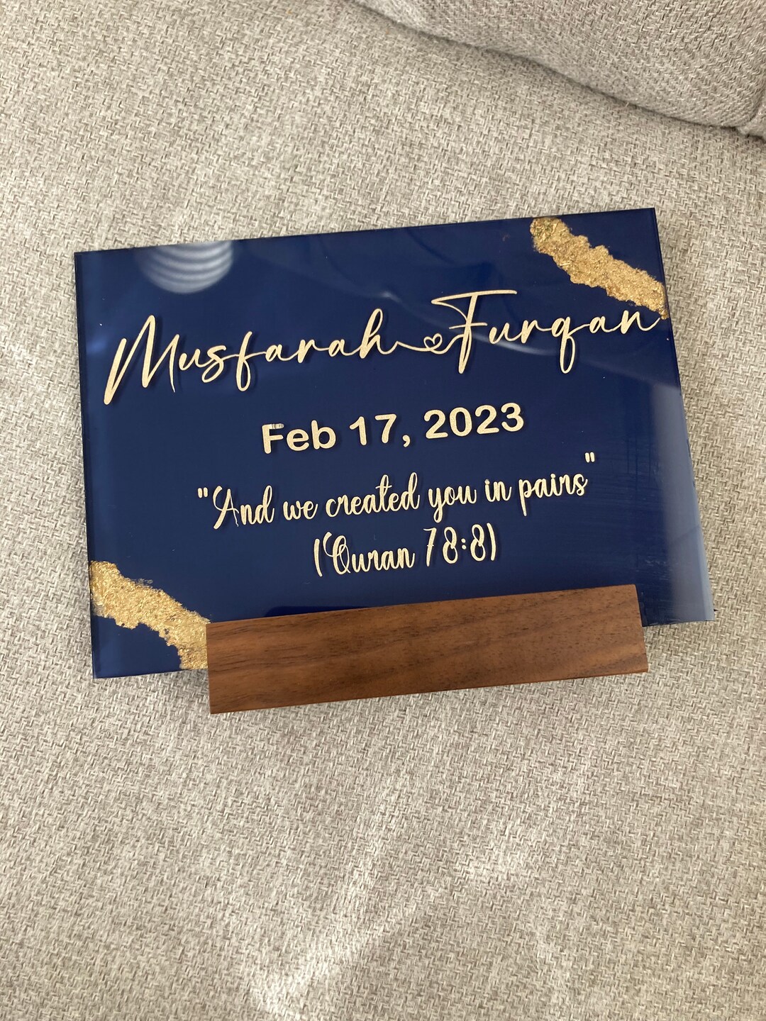 Muslim Couples Sign- Nikah Gift- Muslim Wedding Gift- Couples Name Sign ...