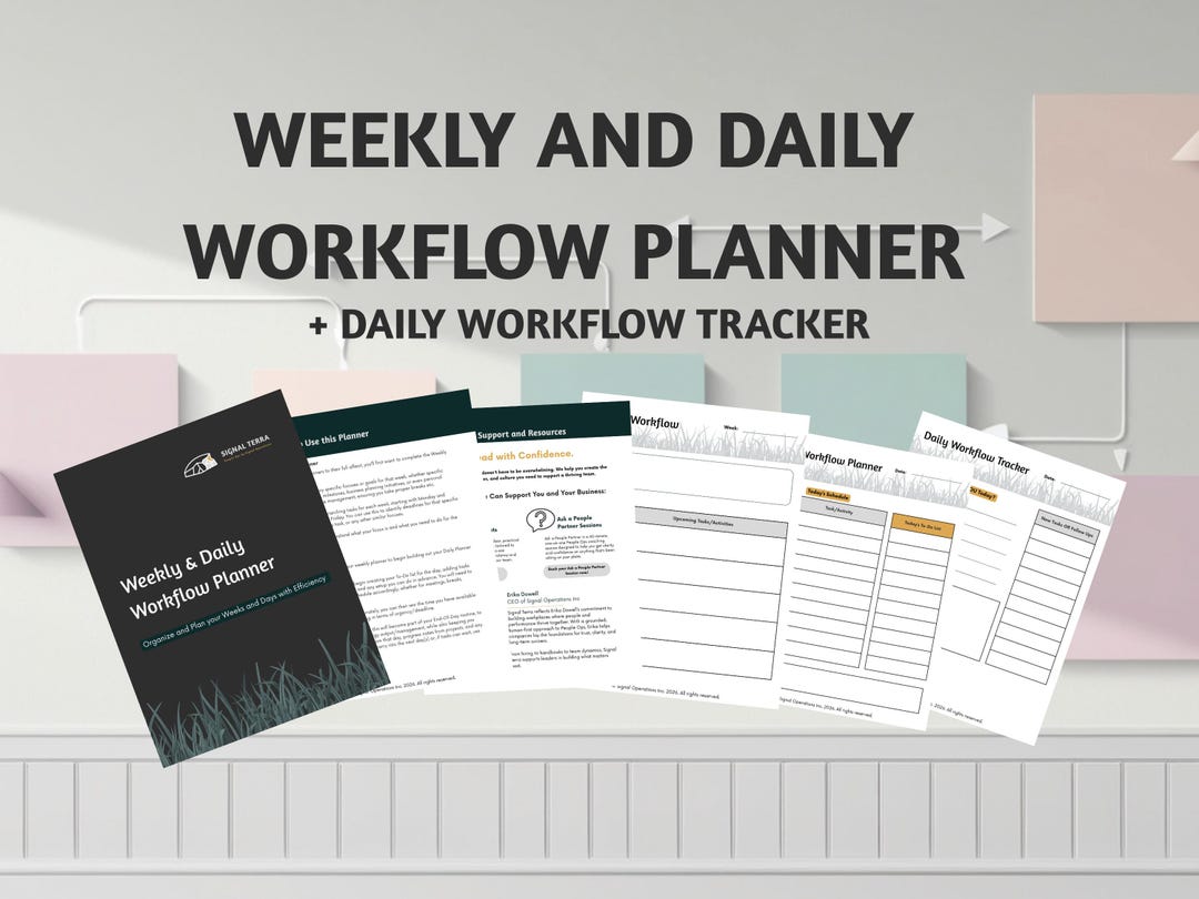 Weekly & Daily Workflow Planning Template | Productivity Planner and ...