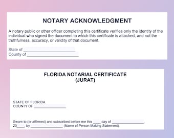 Notary Acknowledgement - Etsy Sweden
