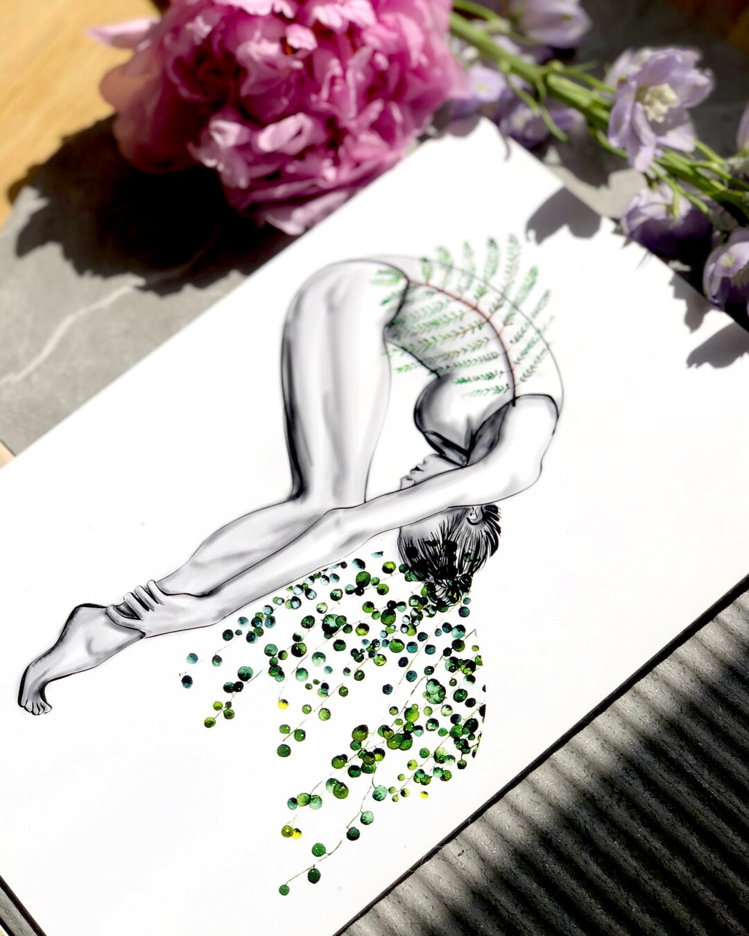 Yoga Pose Uttanasana Variation Standing Clamp A4 Print Dibond - Etsy