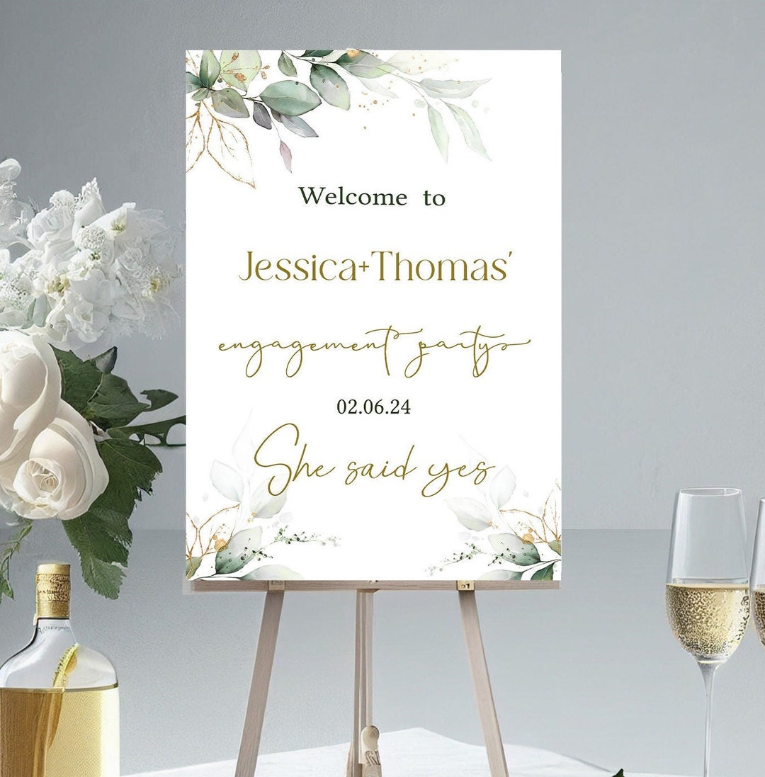 Personalised Engagement Backdrop Sign, A3 Party Banner, Wedding Poster ...