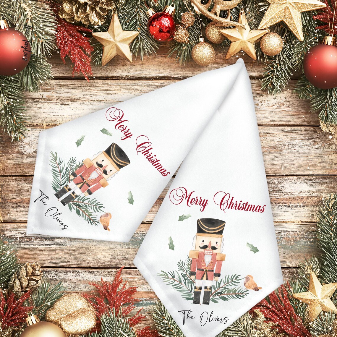 Personalised Nutcracker Design Christmas Napkins, Christmas Eve Dinner ...