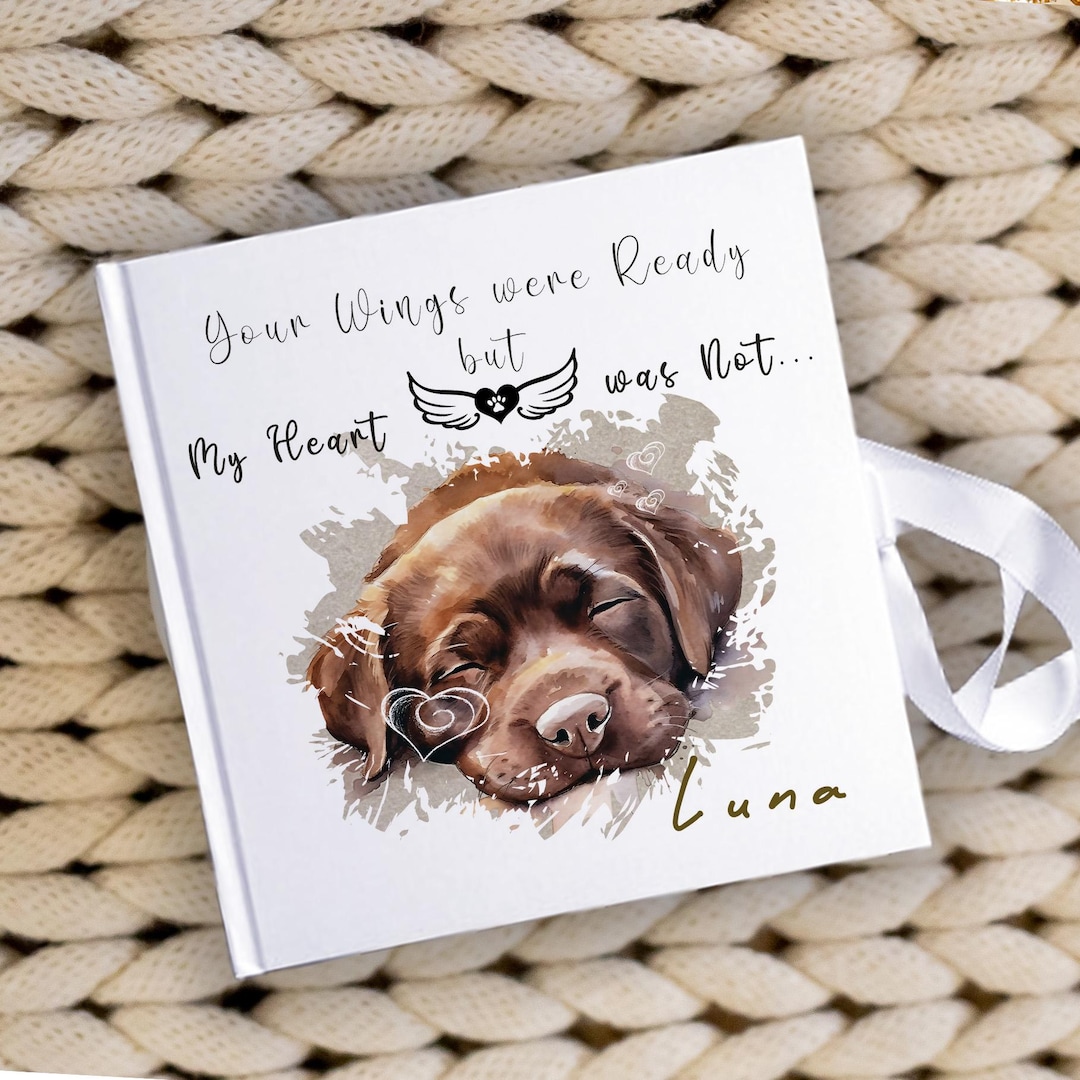 Photo Personalised Dog Memorial Photo Book, Velvet Hard Cover Album ...