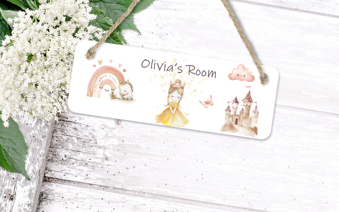 Personalised Kids Princess Door Sign , Children Bedroom Door Sign, Door ...