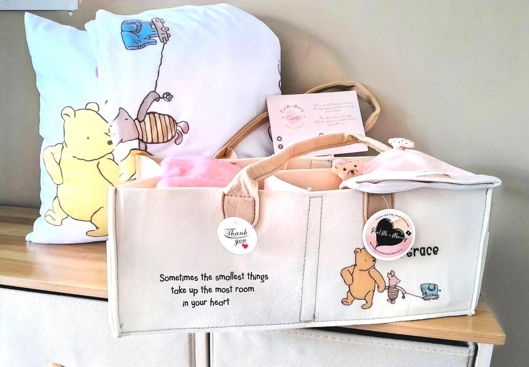 Personalized Pooh Bear Felt Nappy Caddy: Nursery Baby Diaper Gift - Etsy
