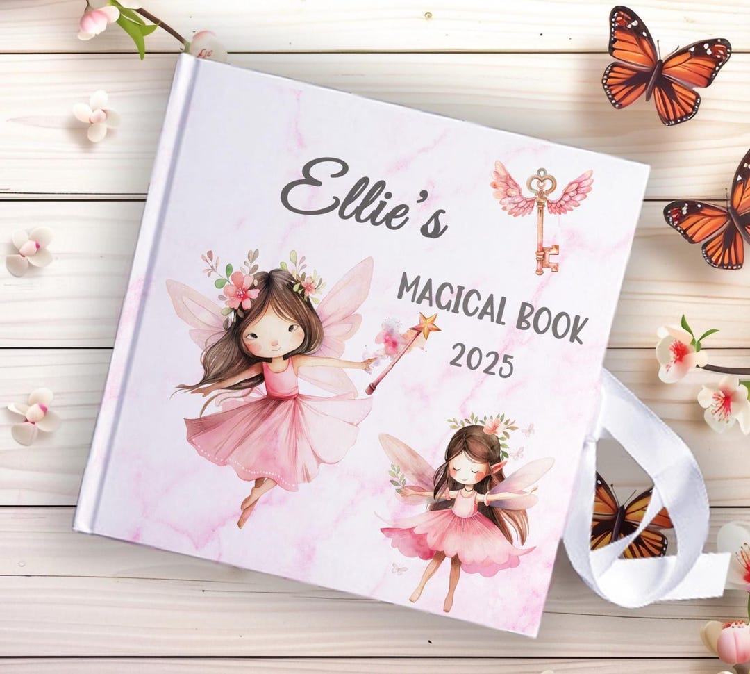 Personalised Fairy Notebook, Pink Princess Theme Scrapbook, Magical ...