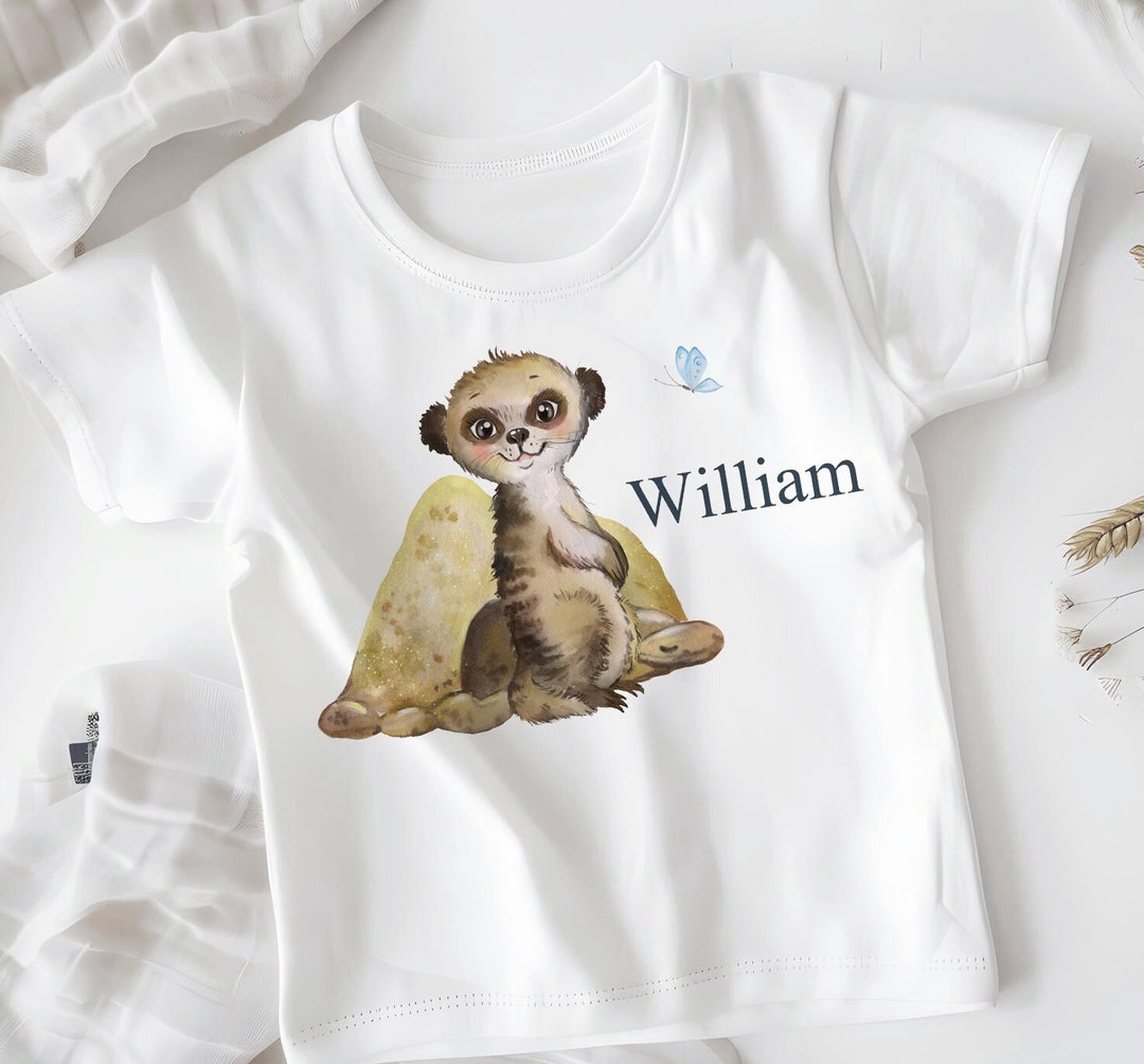 Meerkat Print T-shirt, Kids Tops Tees, Personalised Child Item, Toddler ...