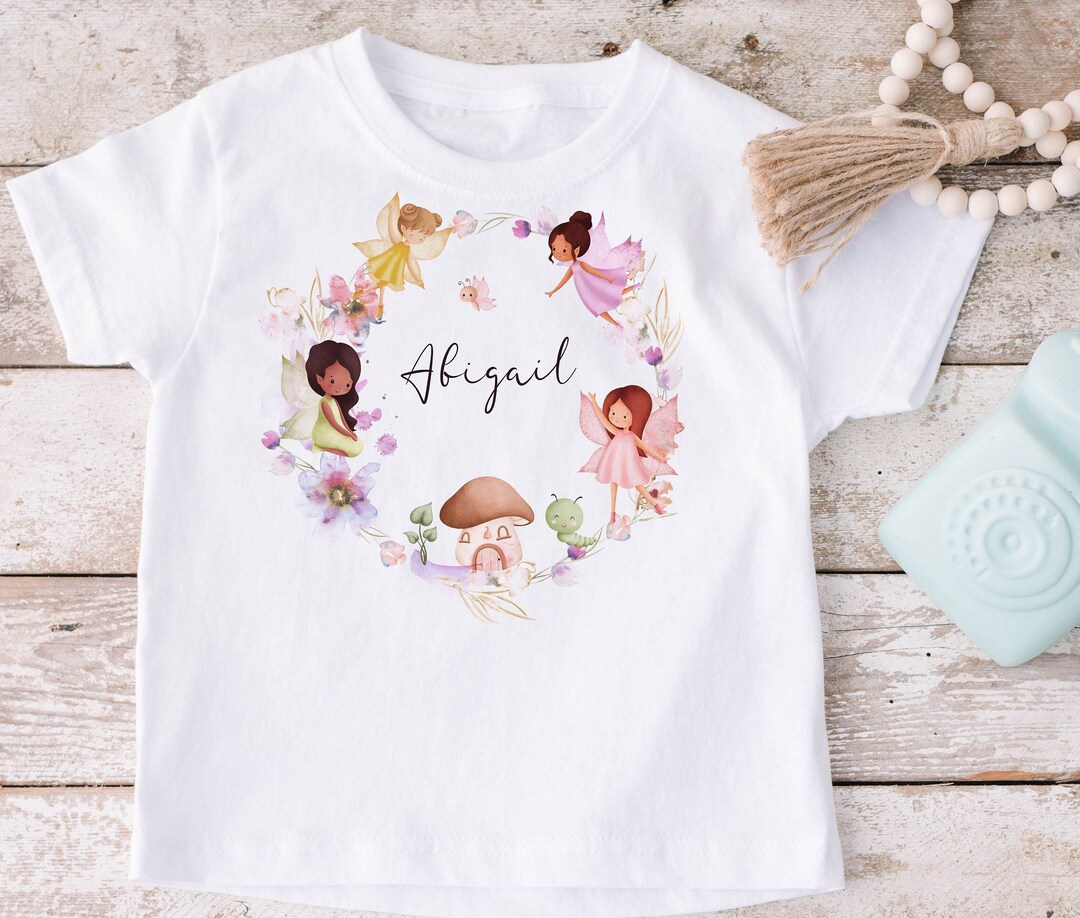 Personalised Fairy T-shirt, Girl Princess T-shirt, Girl Fairy Tee Top ...