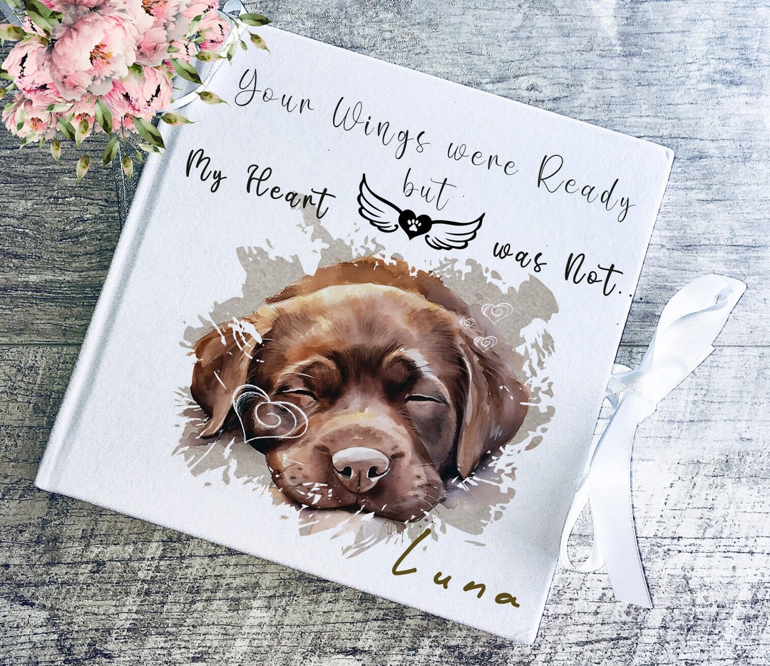 Photo Personalised Dog Memorial Photo Book, Velvet Hard Cover Album ...