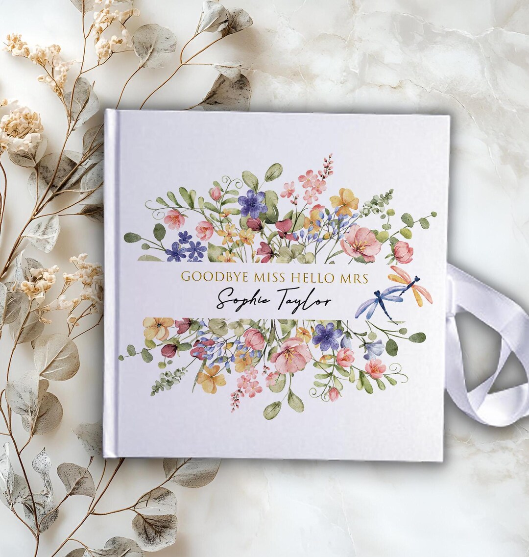 Personalised Hen Do Hard Cover Book, Bridal Floral Wreath Photo Album ...