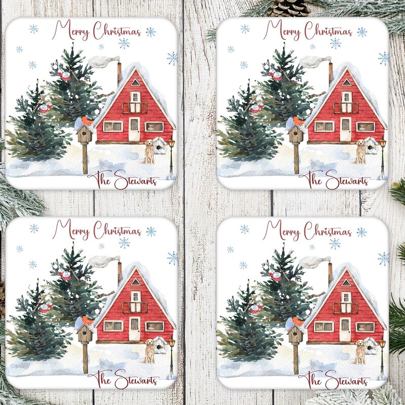 Christmas Coasters - Etsy